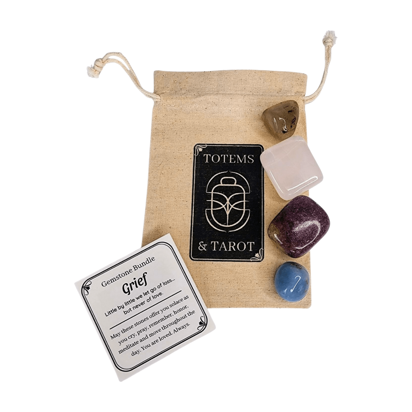 Grief Gemstone Bundle – Comfort, Healing, and Hope – Totems and Tarot