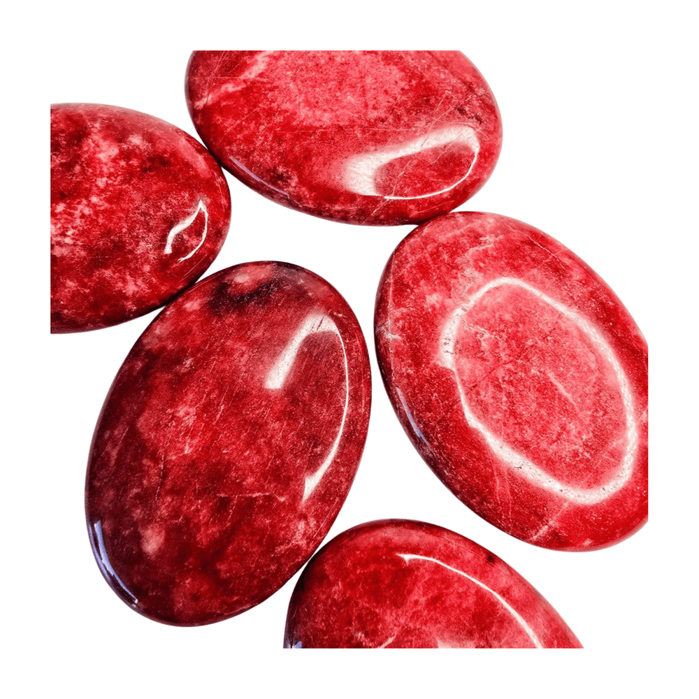 Thulite Palm Stone – Rare Crystal of Love & Emotional Balance – Totems and Tarot